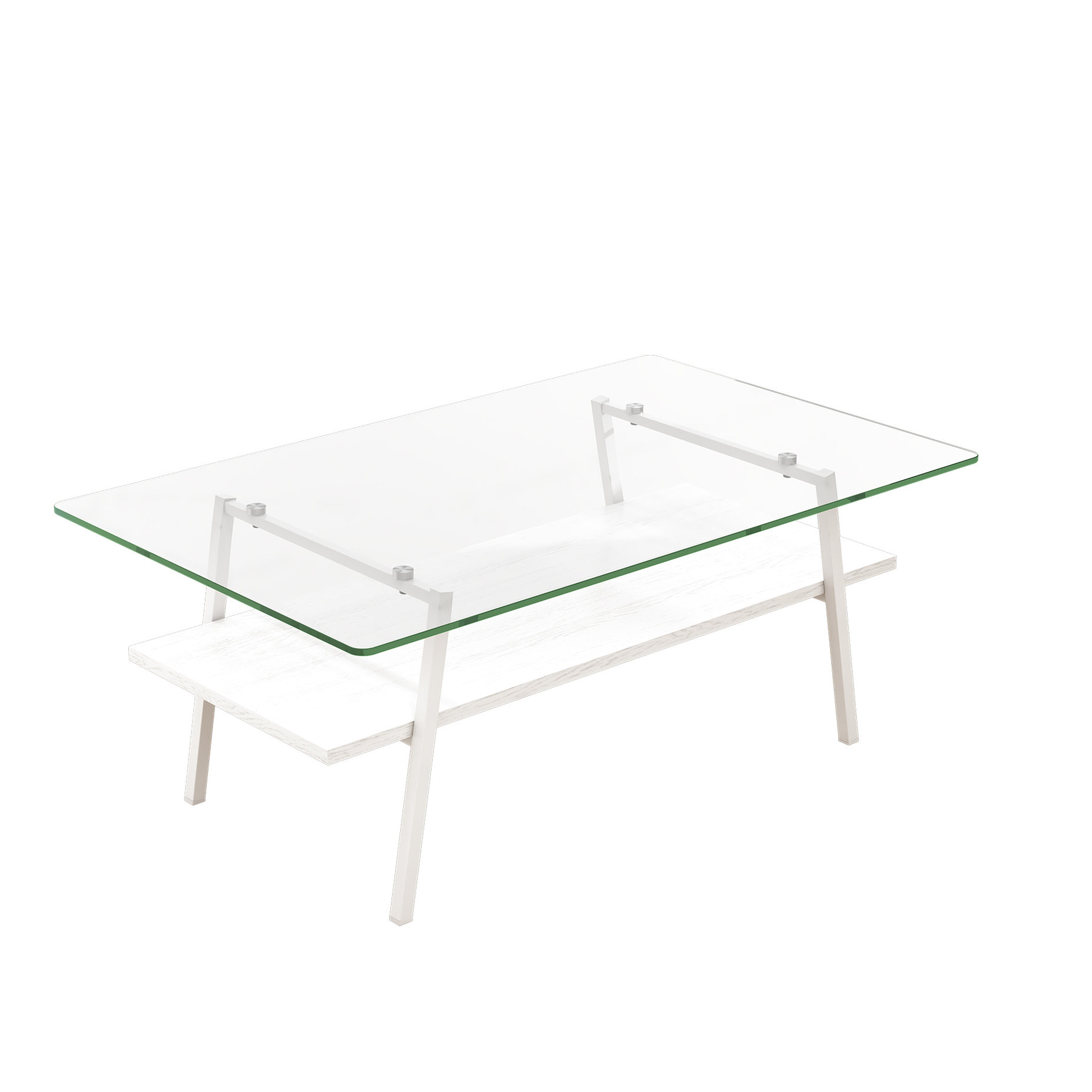 Latitude Run® Living Room Coffee Table With Tempered Glass And Metal ...