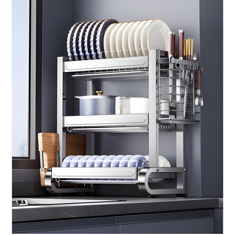 LIYONG Stainless Steel Countertop Dish Rack | Wayfair