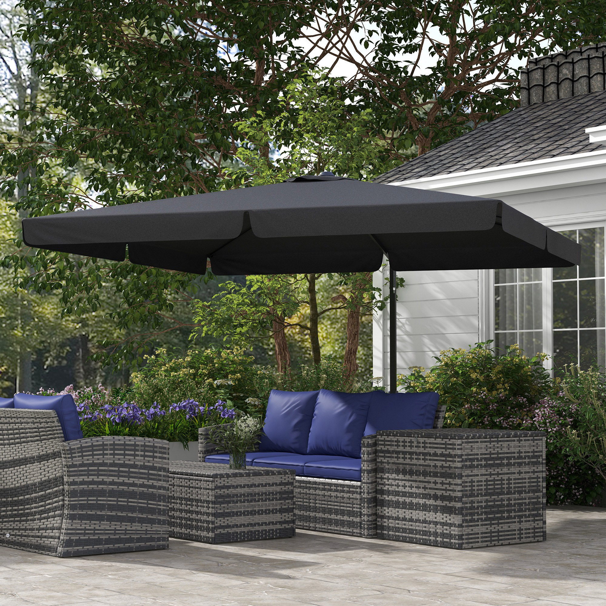 Arlmont & Co. Cantilever Patio Umbrella, Square Offset Umbrella | Wayfair