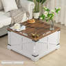 Gracie Oaks Farmhouse Coffee Table with Large Hidden Storage ...