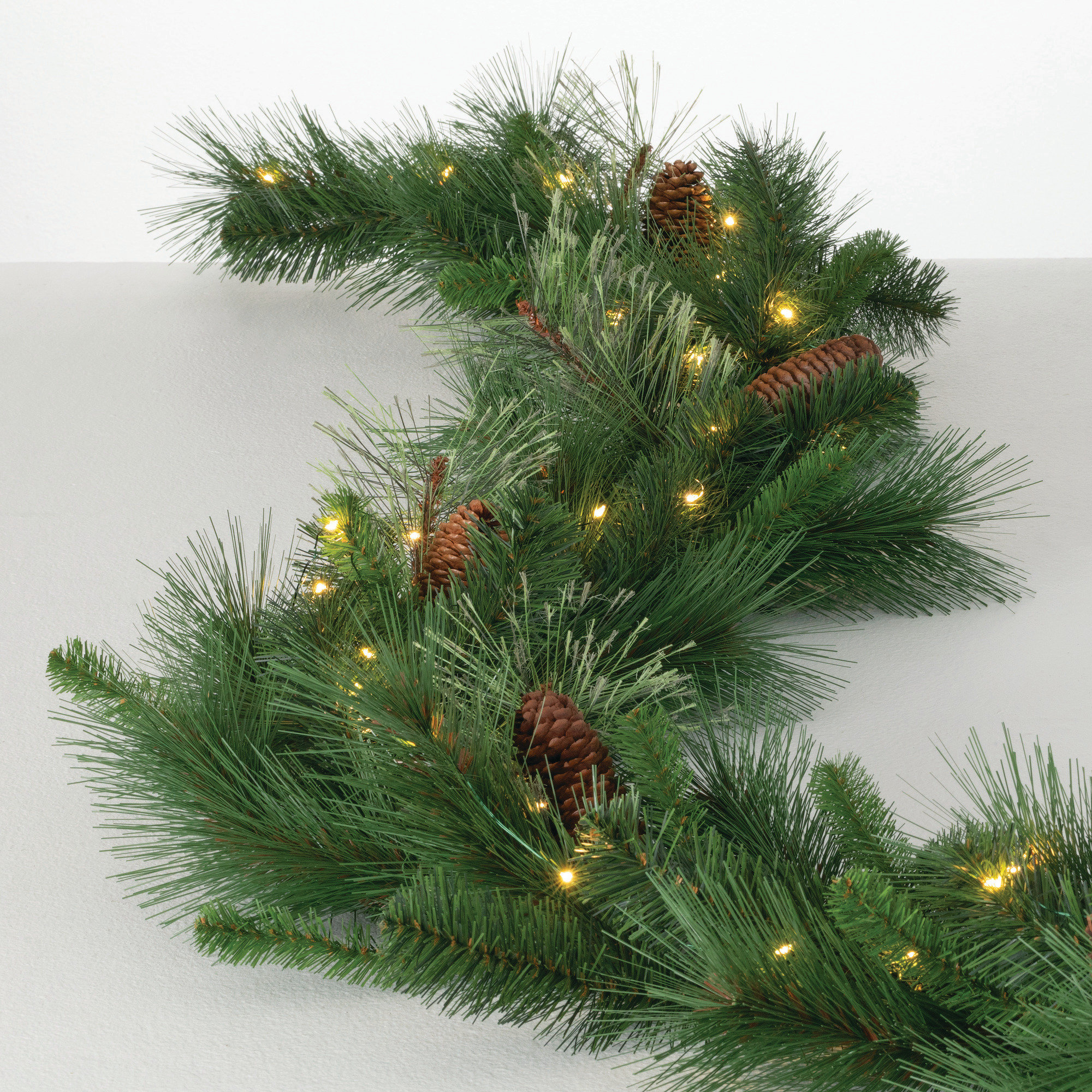 The Holiday Aisle® Artificial 9' LED Mixed Pine Christmas Garland with ...