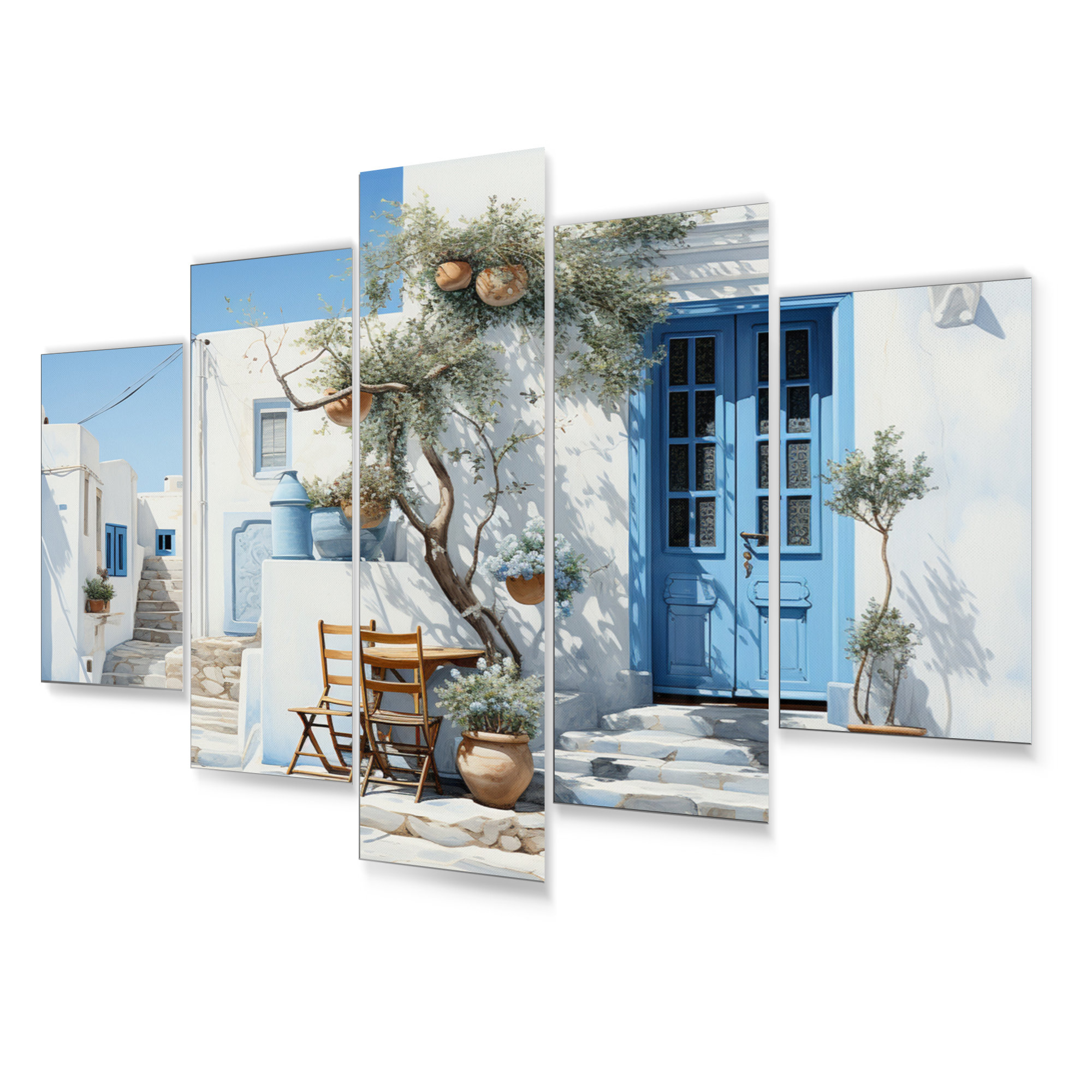 Design Art Greece Cycladic Harmony IV On Metal 5 Pieces Print | Wayfair