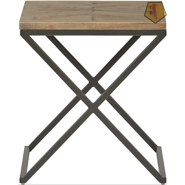 17 Stories Solid Wood Trestle End Table | Wayfair