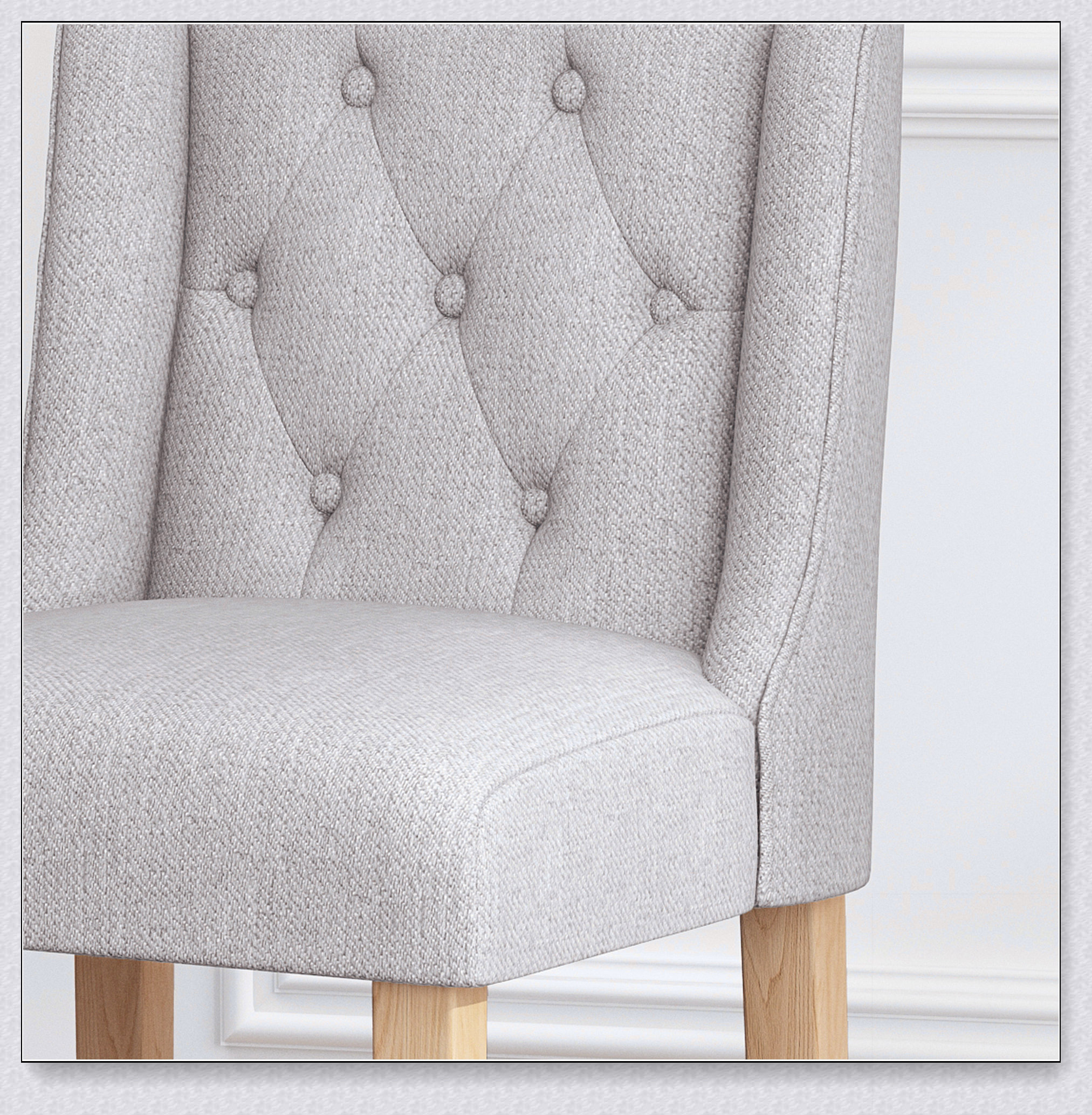 Everly Quinn Vienna Contemporary Fabric Tufted Wingback 27 Inch Counter ...