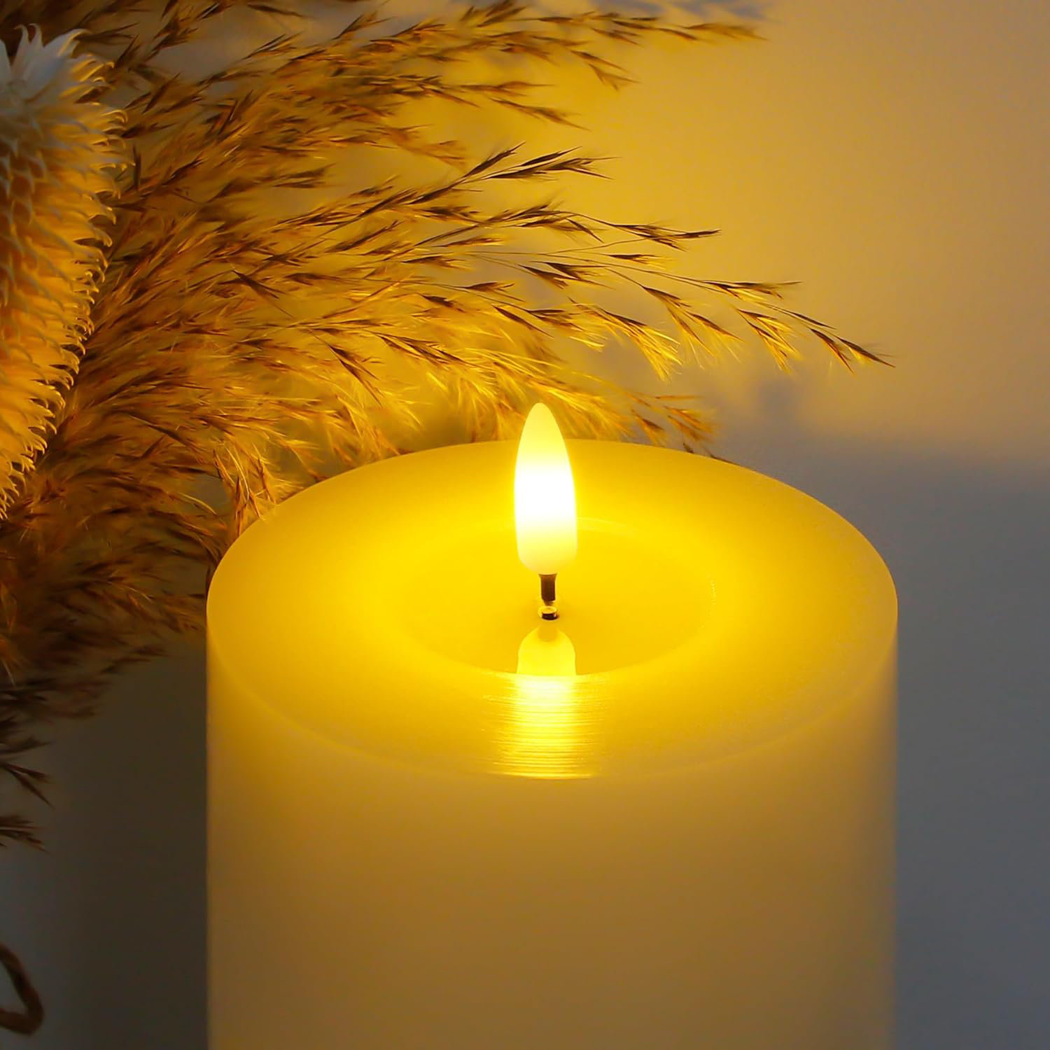 Symple Stuff 4" X12" Flameless Flickering Remote Ivory Candles With ...