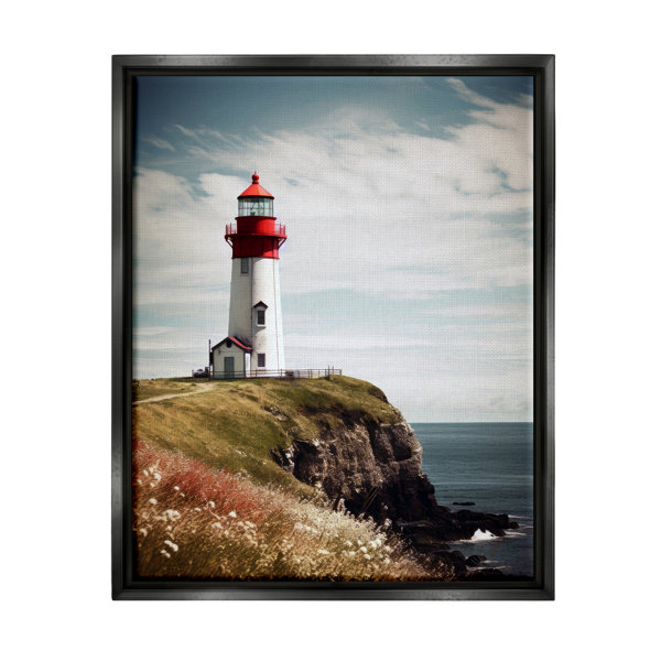 Stupell Industries bb-434-Framed Lighthouse on High Cliff by Ray Powers ...