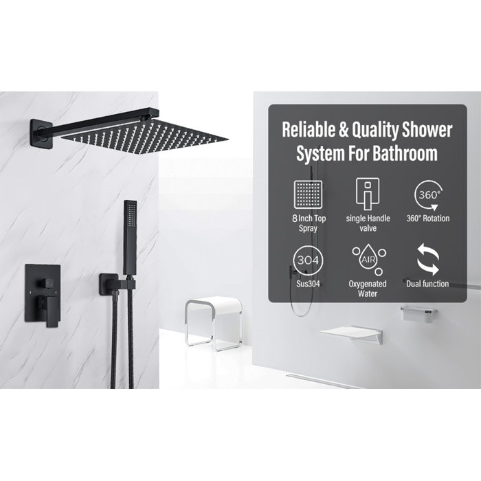 Senlesen Complete Shower System with Rough in-Valve & Reviews | Wayfair