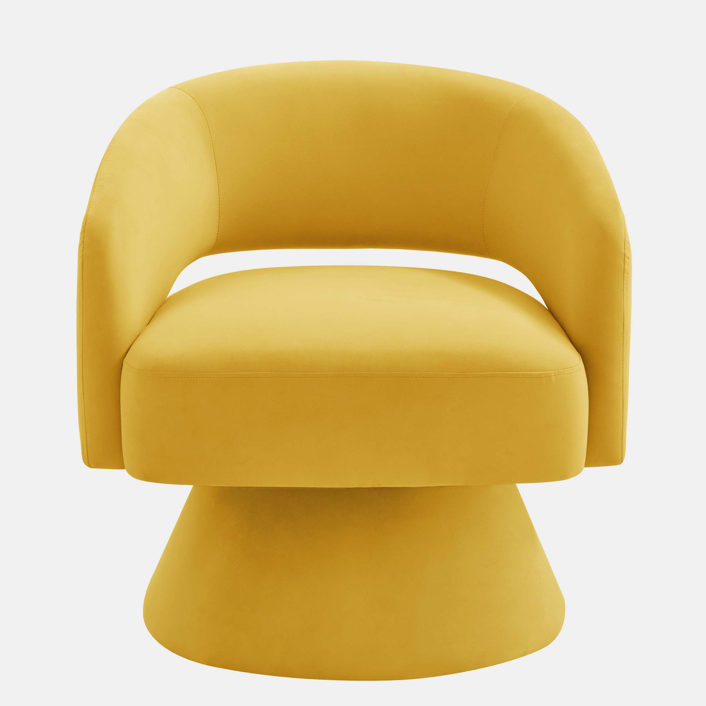 Everly Quinn Upholstered Velvet Round Accent Chairs,360 Degree Comfy ...