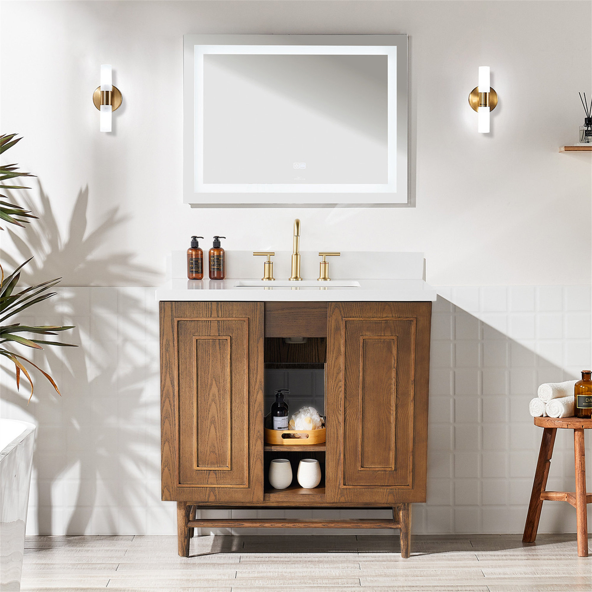 Red Barrel Studio® Emmalyn 36'' Single Bathroom Vanity with Carrara ...