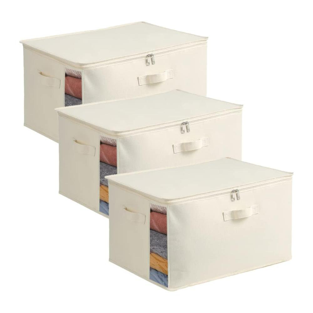 Hokku Designs 3-Pack Large Canvas Comforter Storage Bags For Clothes ...