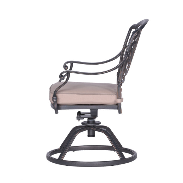 Lark Manor Annecorinne Swivel Patio Chair with Cushions & Reviews | Wayfair