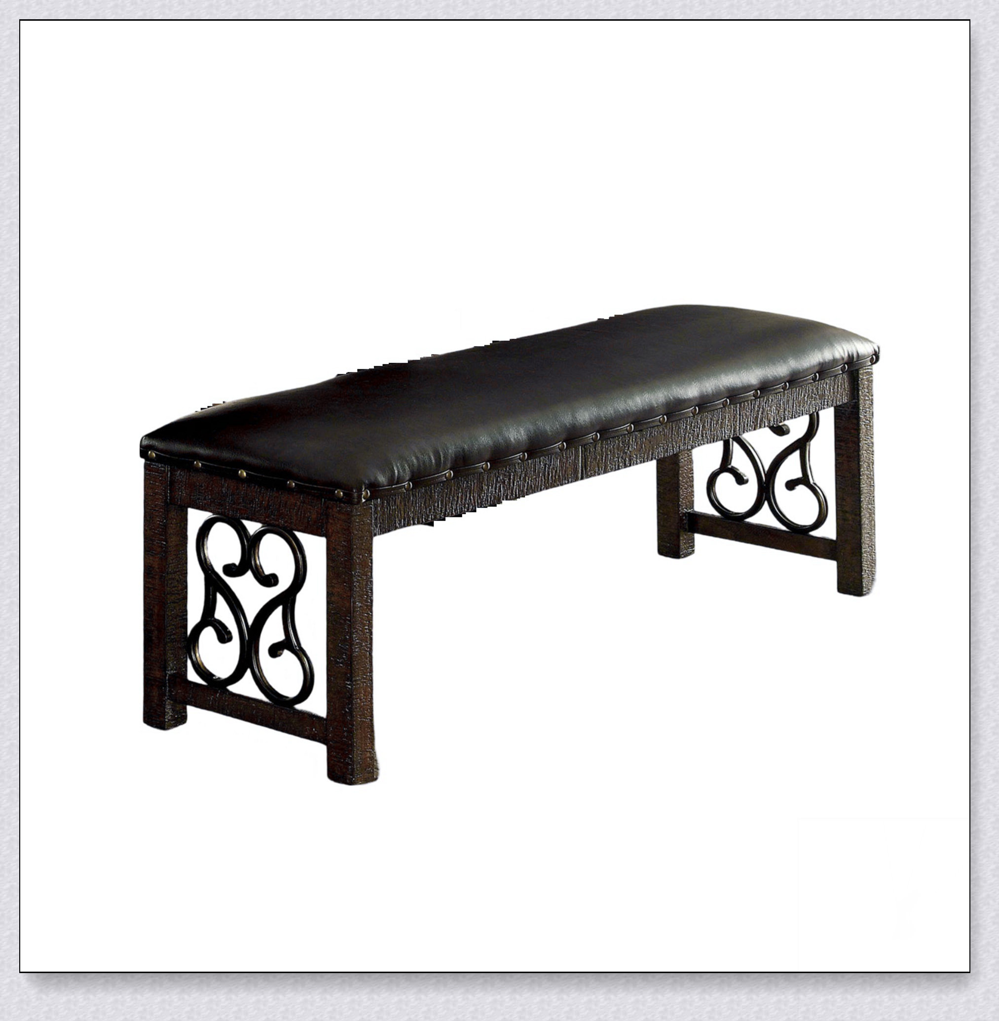 Wildon Home® Traditional 1pc Bench Dining Room Leatherette Espresso ...