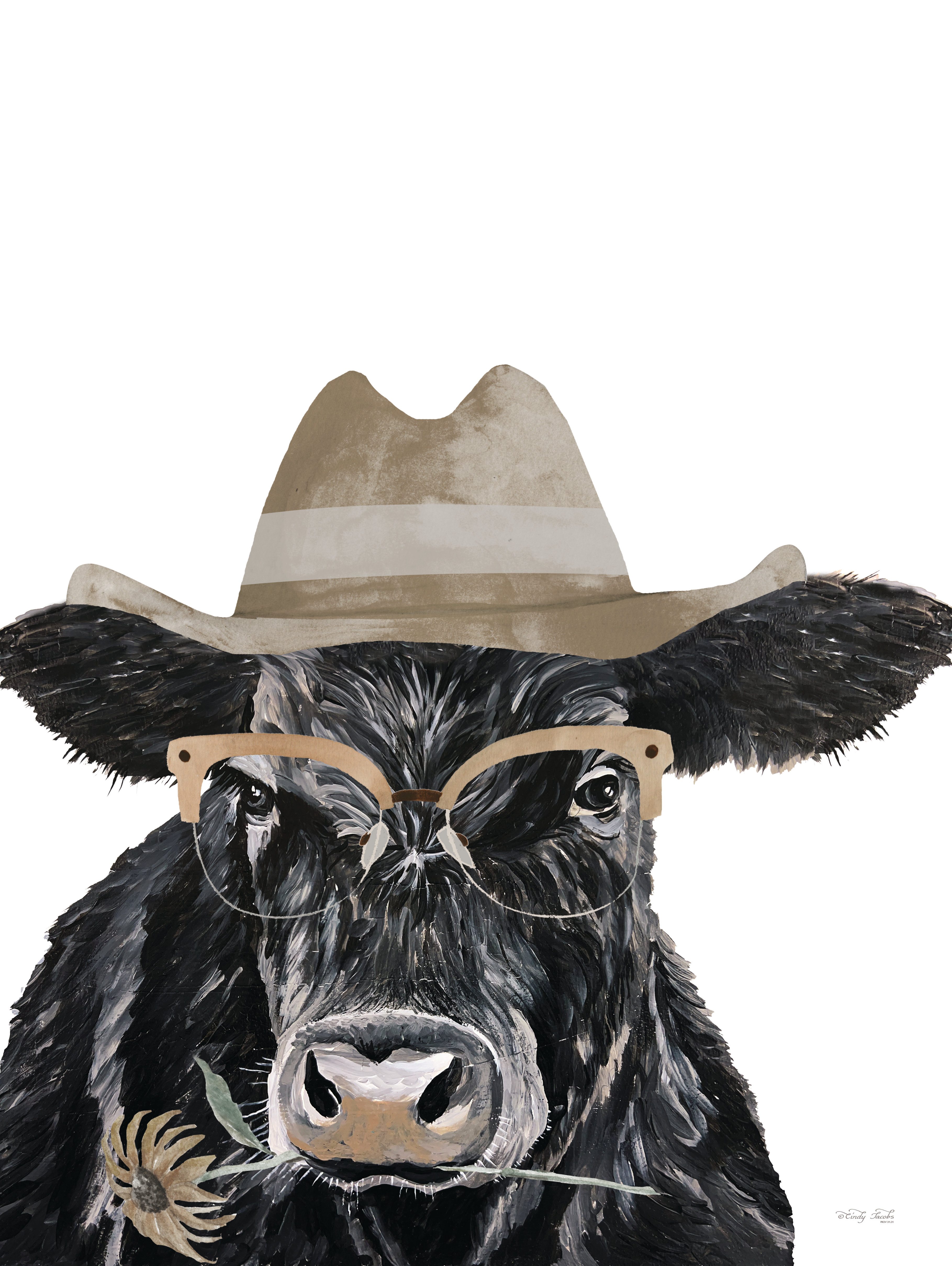 Trinx Mr. Moo On Canvas by Cindy Jacobs Print | Wayfair