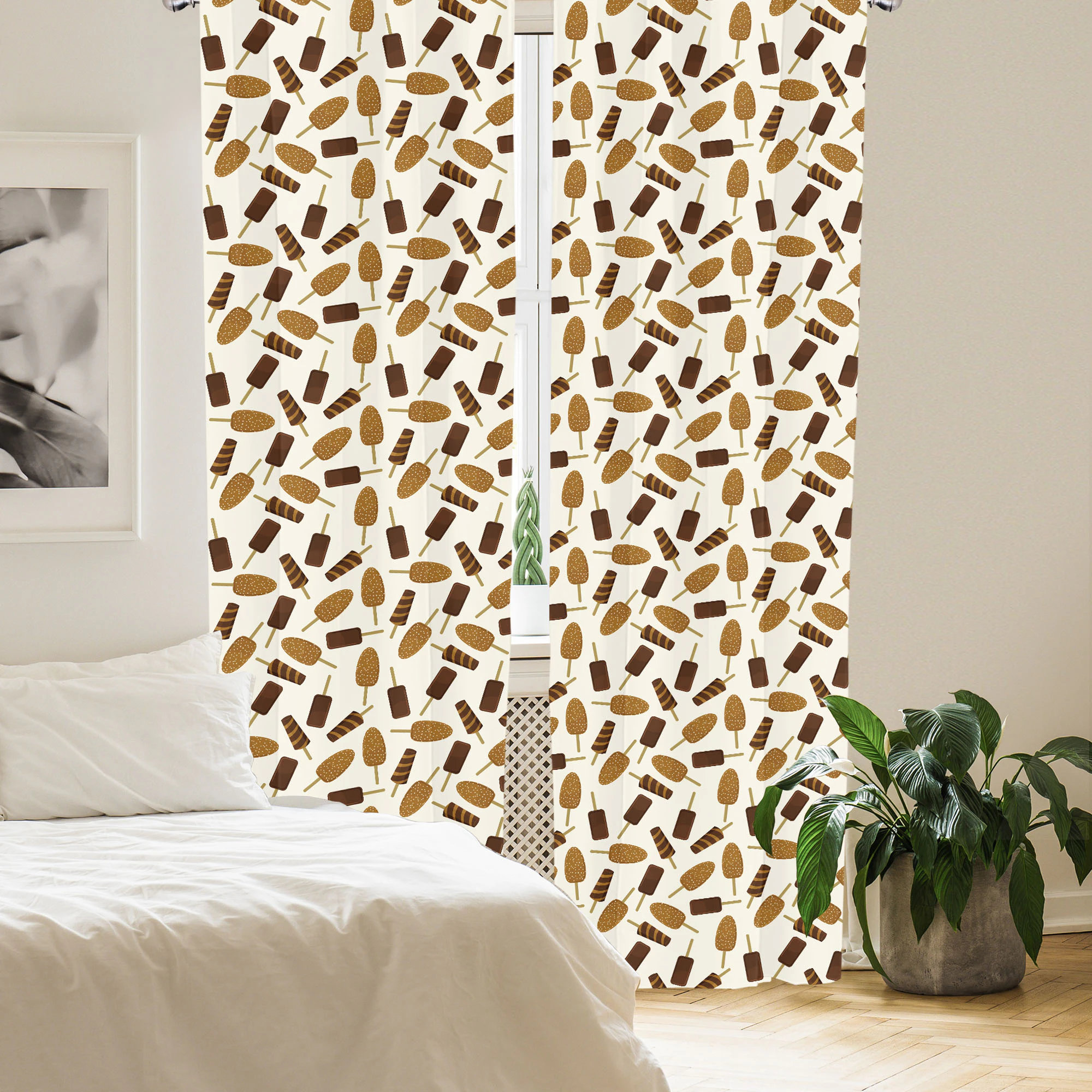 East Urban Home Ice Cream Semi-Sheer Rod Pocket Curtain Panels | Wayfair