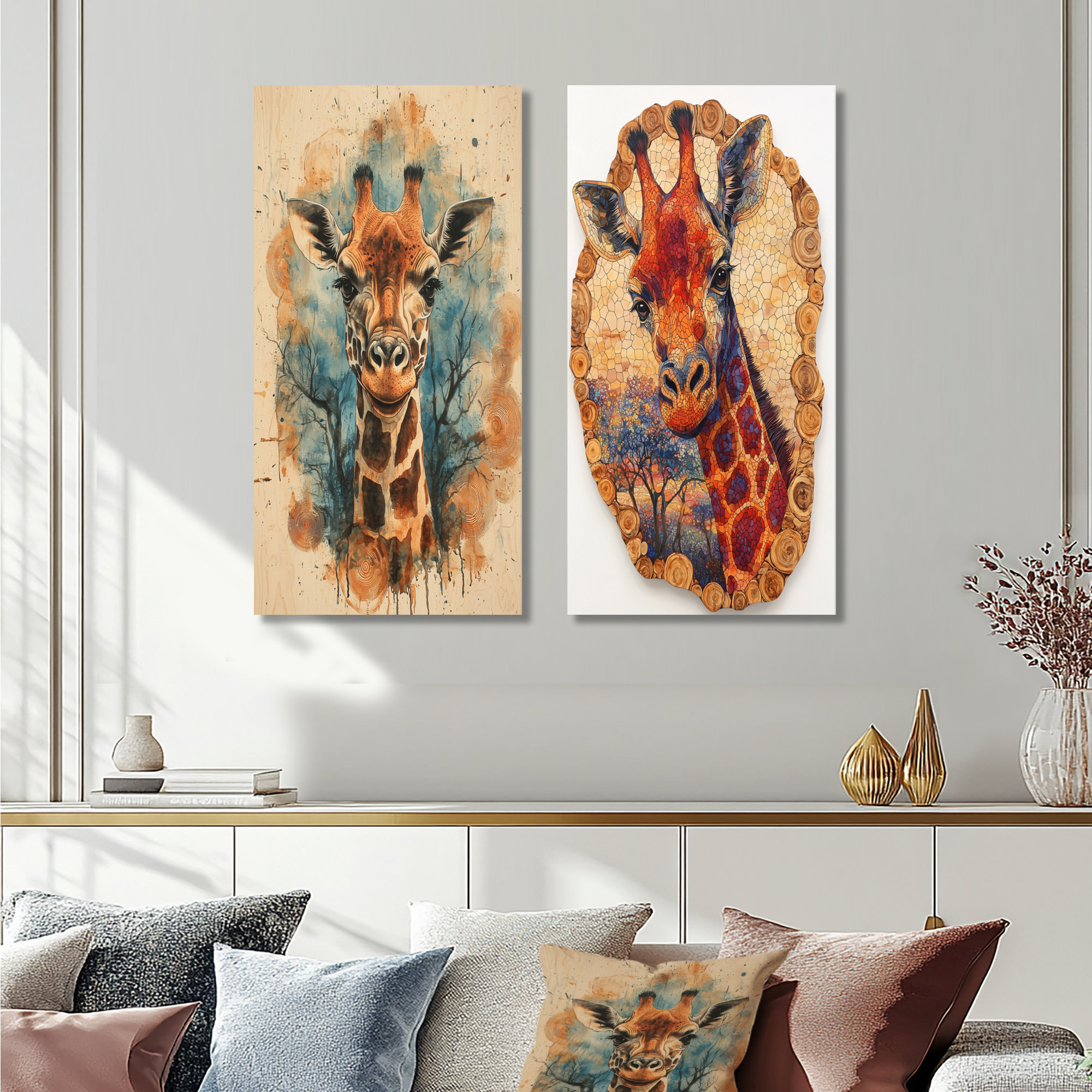 Bungalow Rose Silent Watcher Girafe Portrait In African Landscape III ...