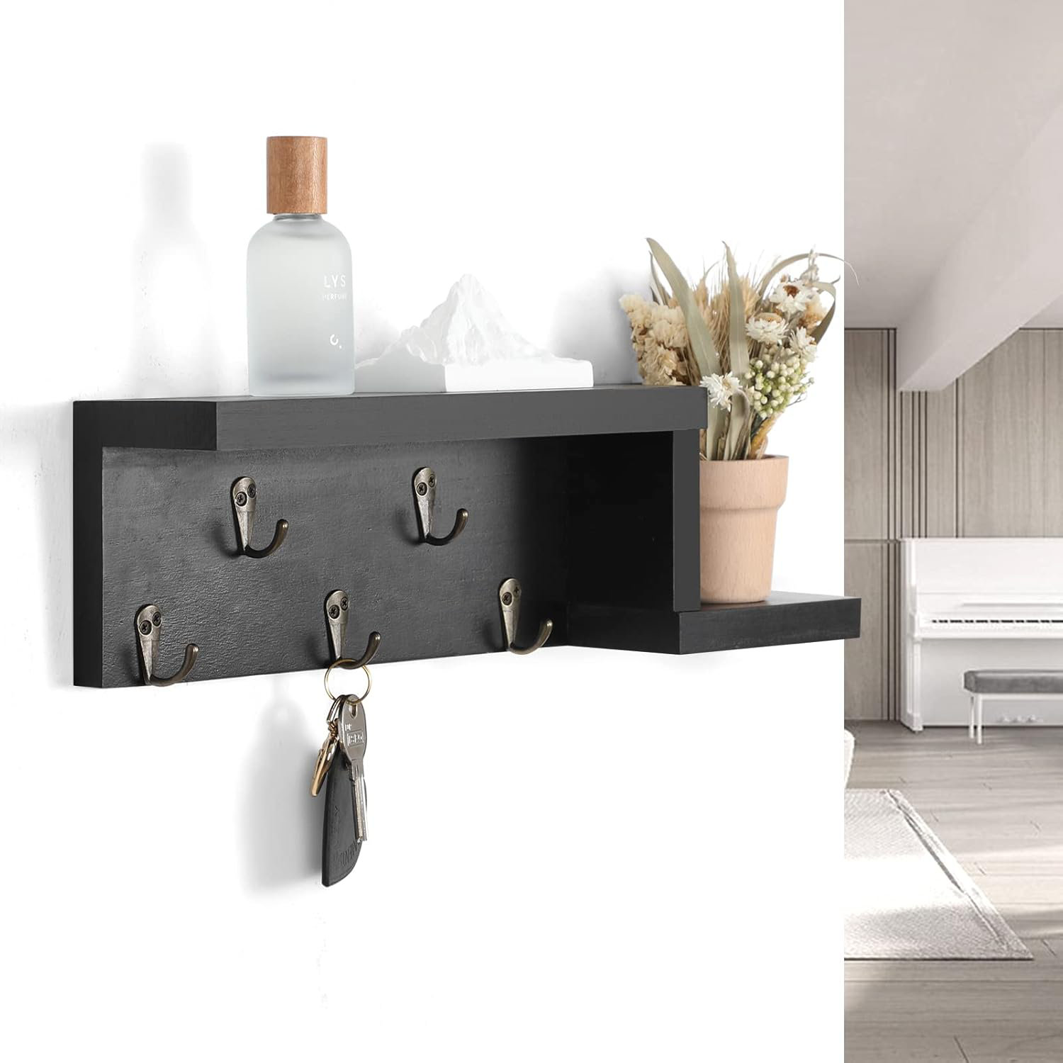 Silodo Decorative Key Holder for Wall with Shelf - Wayfair Canada