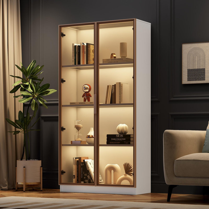 Metro Lane Led Display Cabinet With 2 Doors White | Wayfair.co.uk