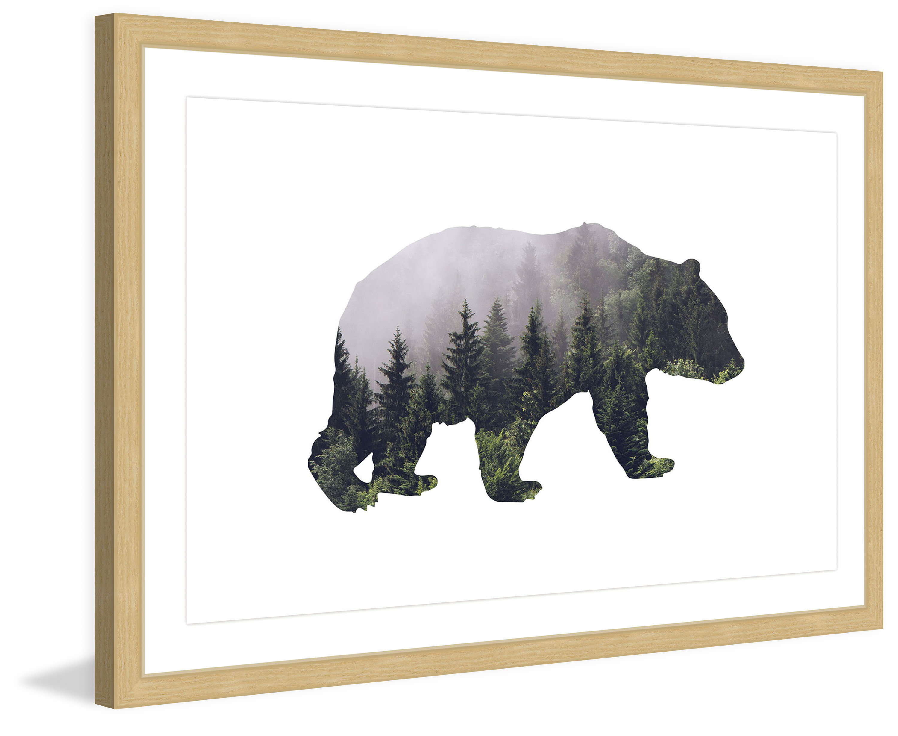 Marmont Hill Bear Forest - Picture Frame Graphic Art Print on Paper ...