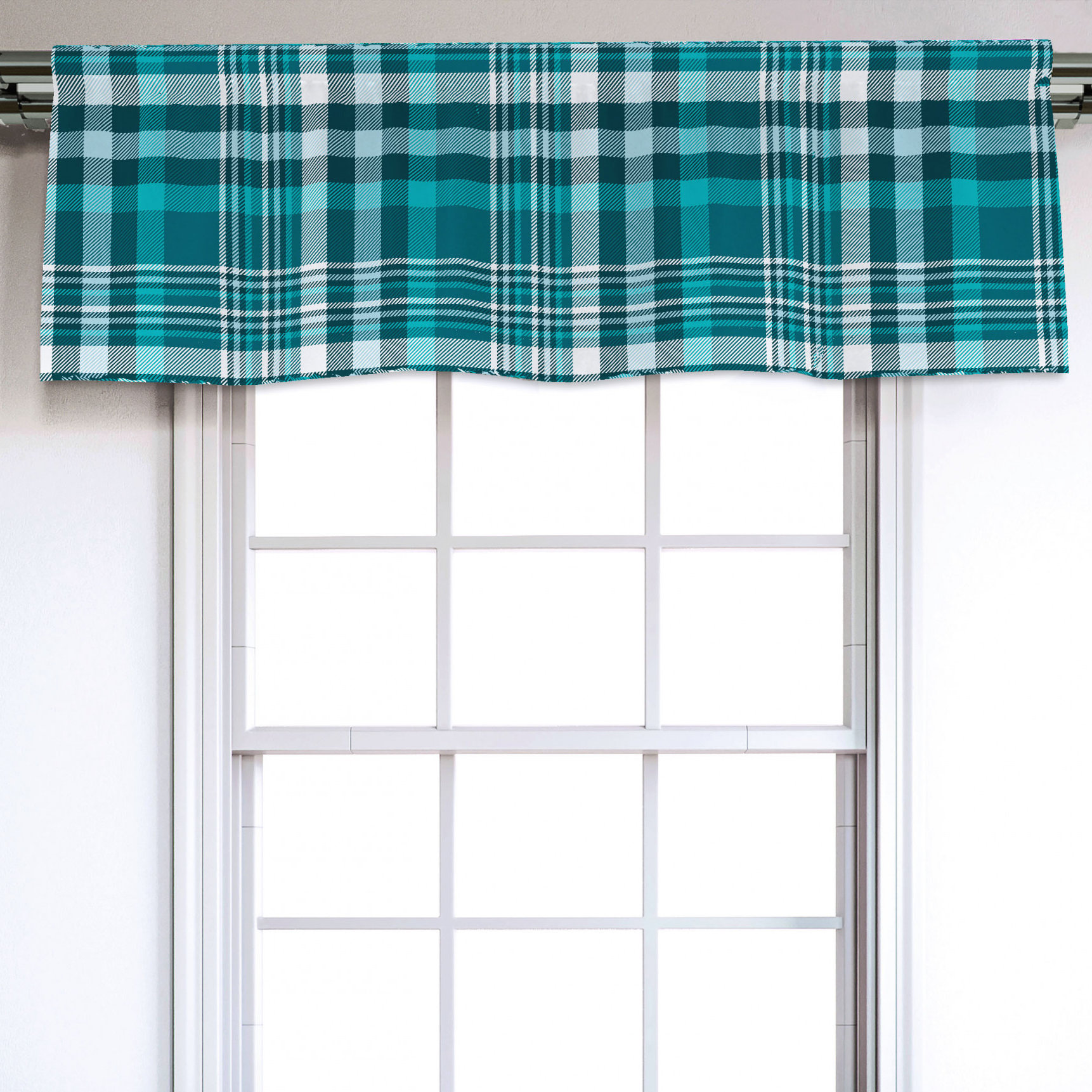 Ambesonne Plaid 54" Window Valance | Wayfair