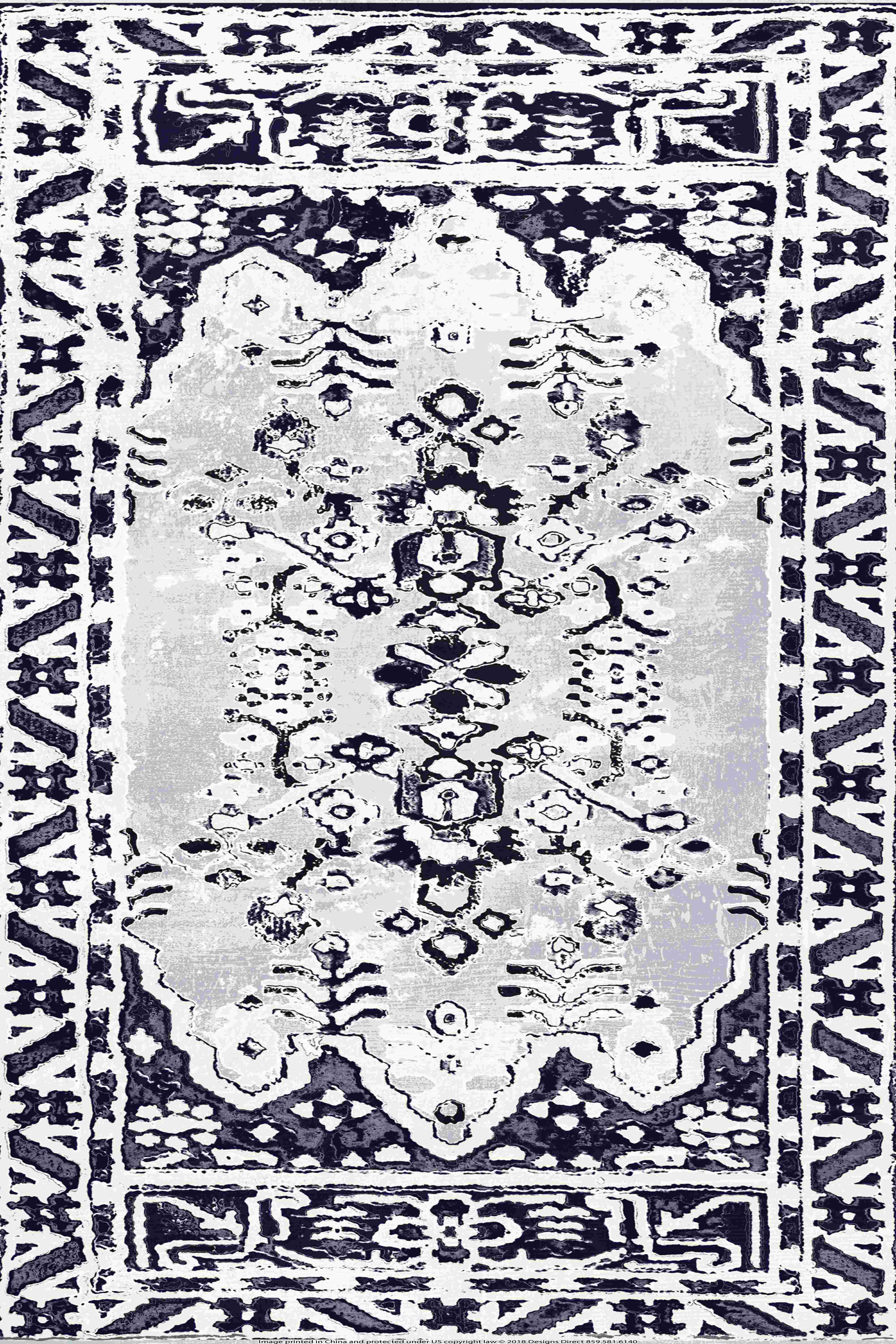 Dakota Fields Shades Of Navy And White Rug Pattern | Wayfair