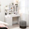 Ivy Bronx Knapp Makeup Desk With 6 Drawers, Sliding Lighted Mirror And ...