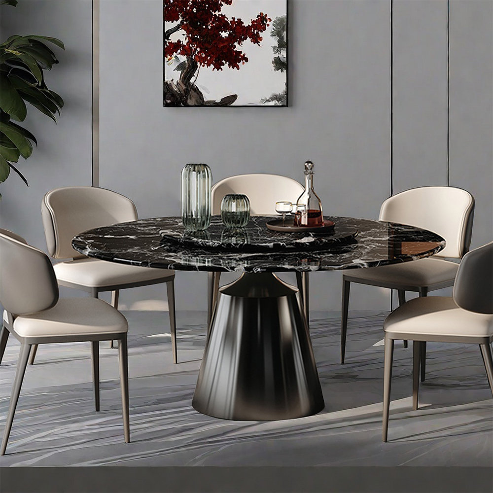 ALLNICEDT Luxury Modern Marble Round Dining Table - Wayfair Canada