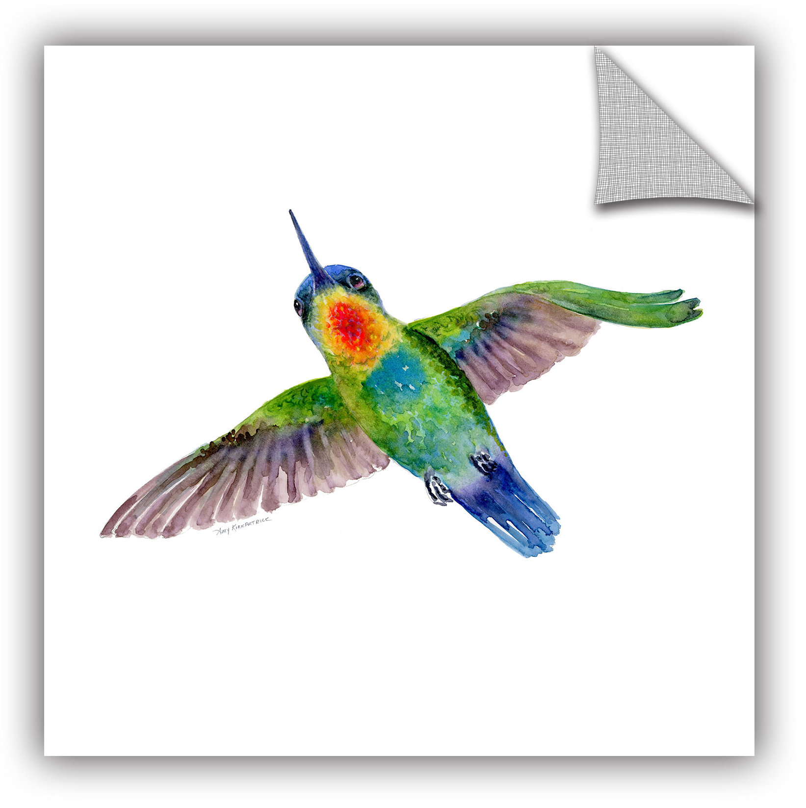 ArtWall Fiery Throated Hummingbird Removable Wall Decal | Wayfair