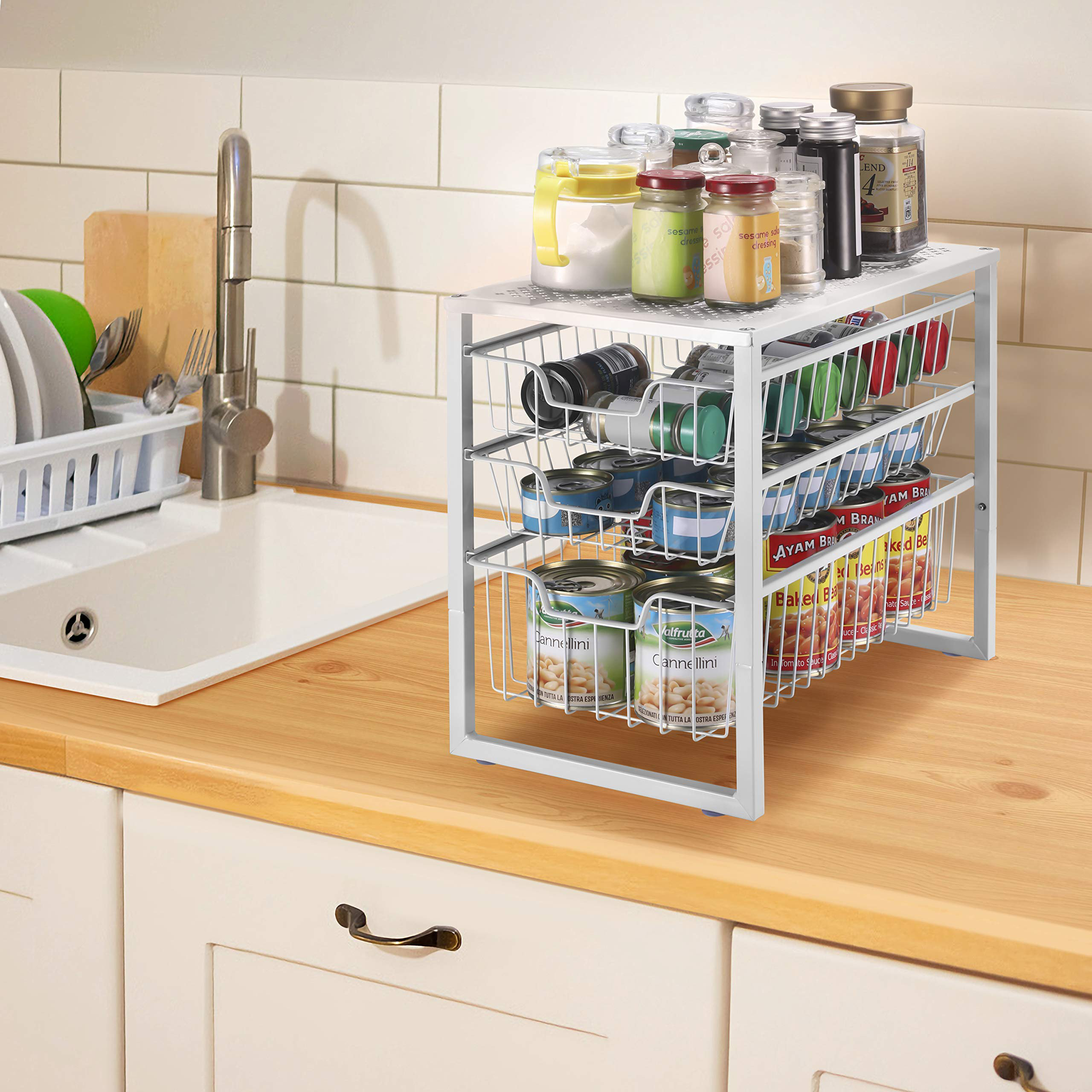 Rebrilliant Hurl Shelving Rack;Kitchenware Divider;Pull Out Drawer ...