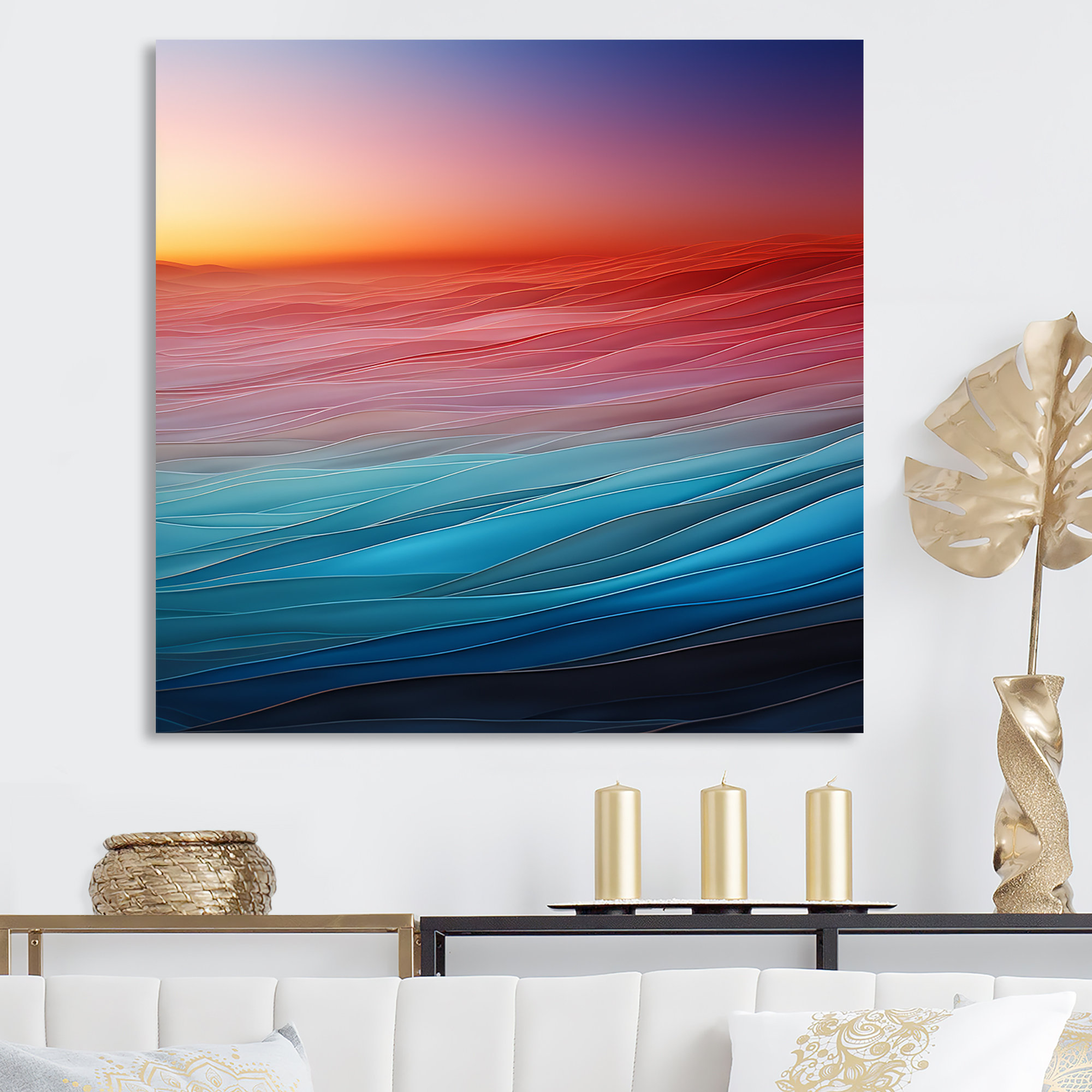 Highland Dunes Sunset Beach Horizon Hue I On Canvas Print | Wayfair