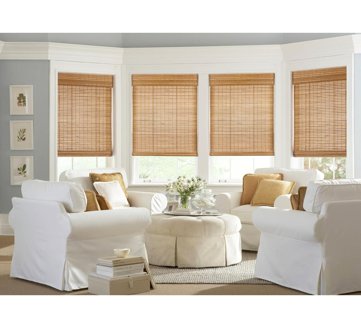 Bay Isle Home™ No Tools No Drill Cordless Bamboo Roman Shades Light ...