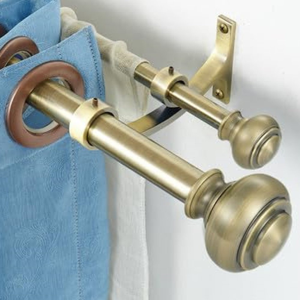 Hokku Designs Telescoping Double Rod Curtain Rods with Urn Finials ...