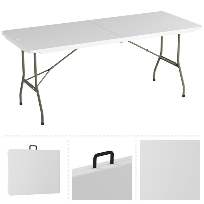 Lavish Home 71'' Plastic Rectangular Portable Folding Table & Reviews ...