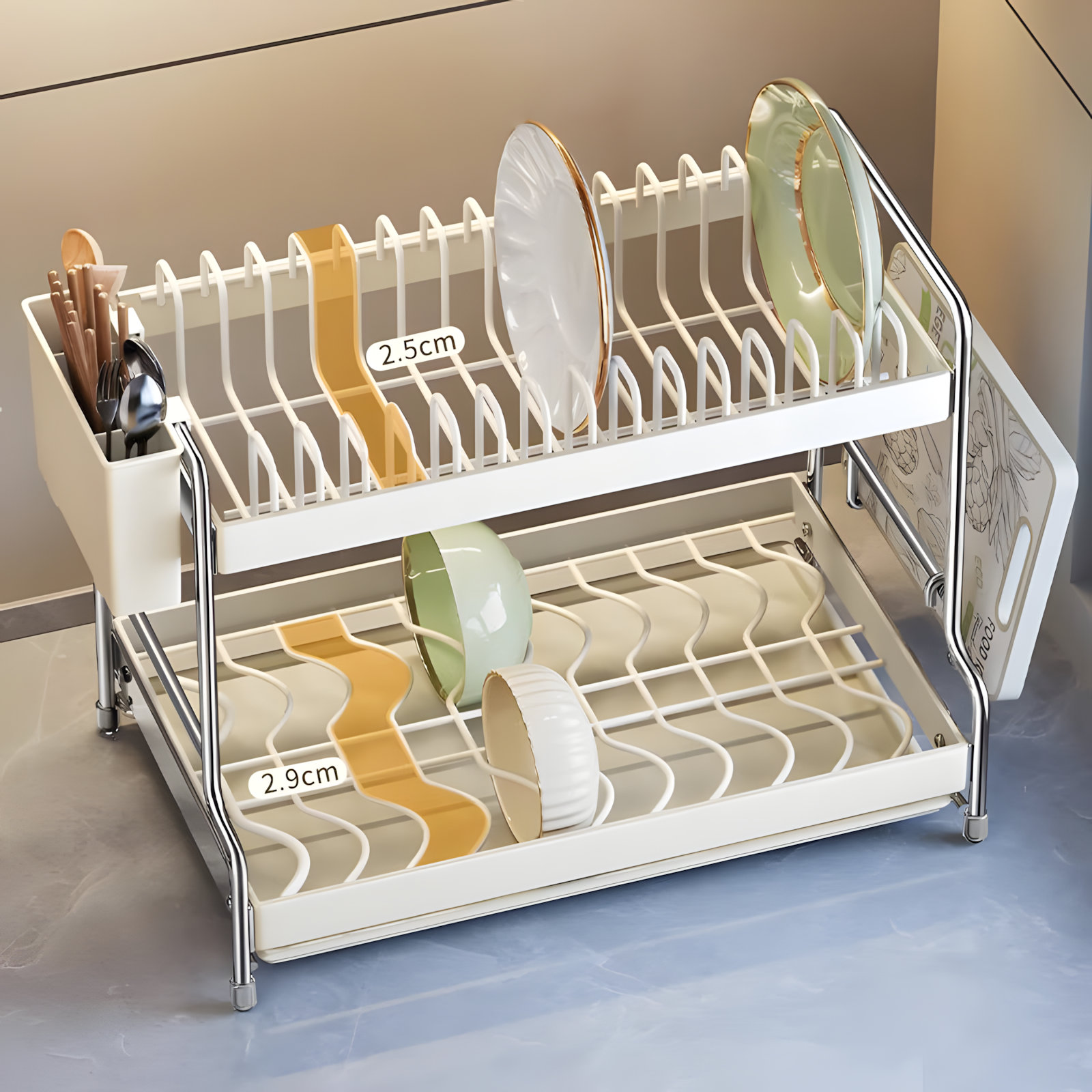Xiangong Kitchen Countertop Dish Rack With Drainboard, Multifunctional ...