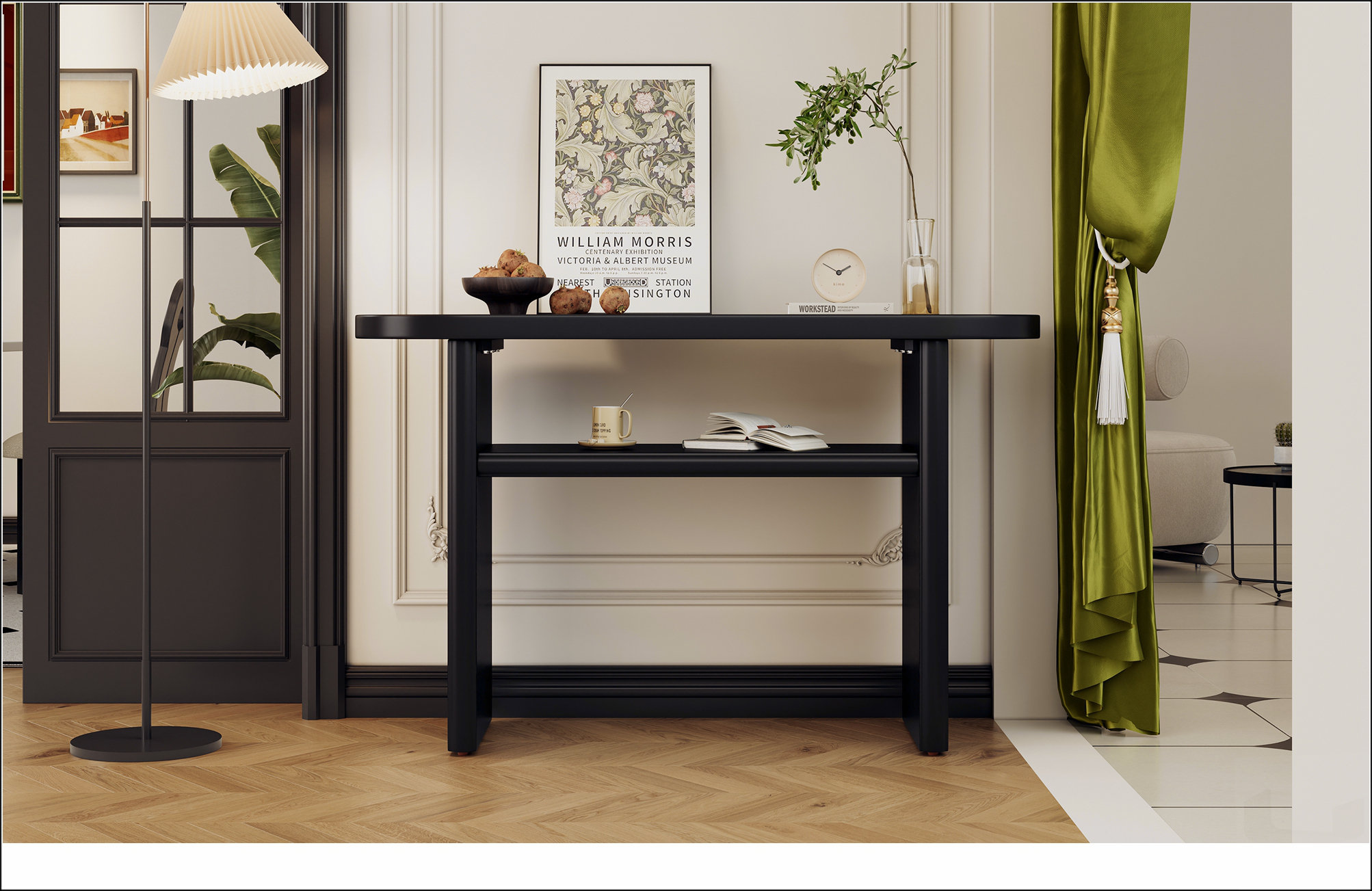 Ebern Designs Elegant Minimalist Console Table with Rounded Edges and ...