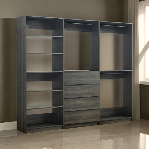 Benjara Dee Modular Freestanding Closet System, 4 Drawers, 5 Shelves ...