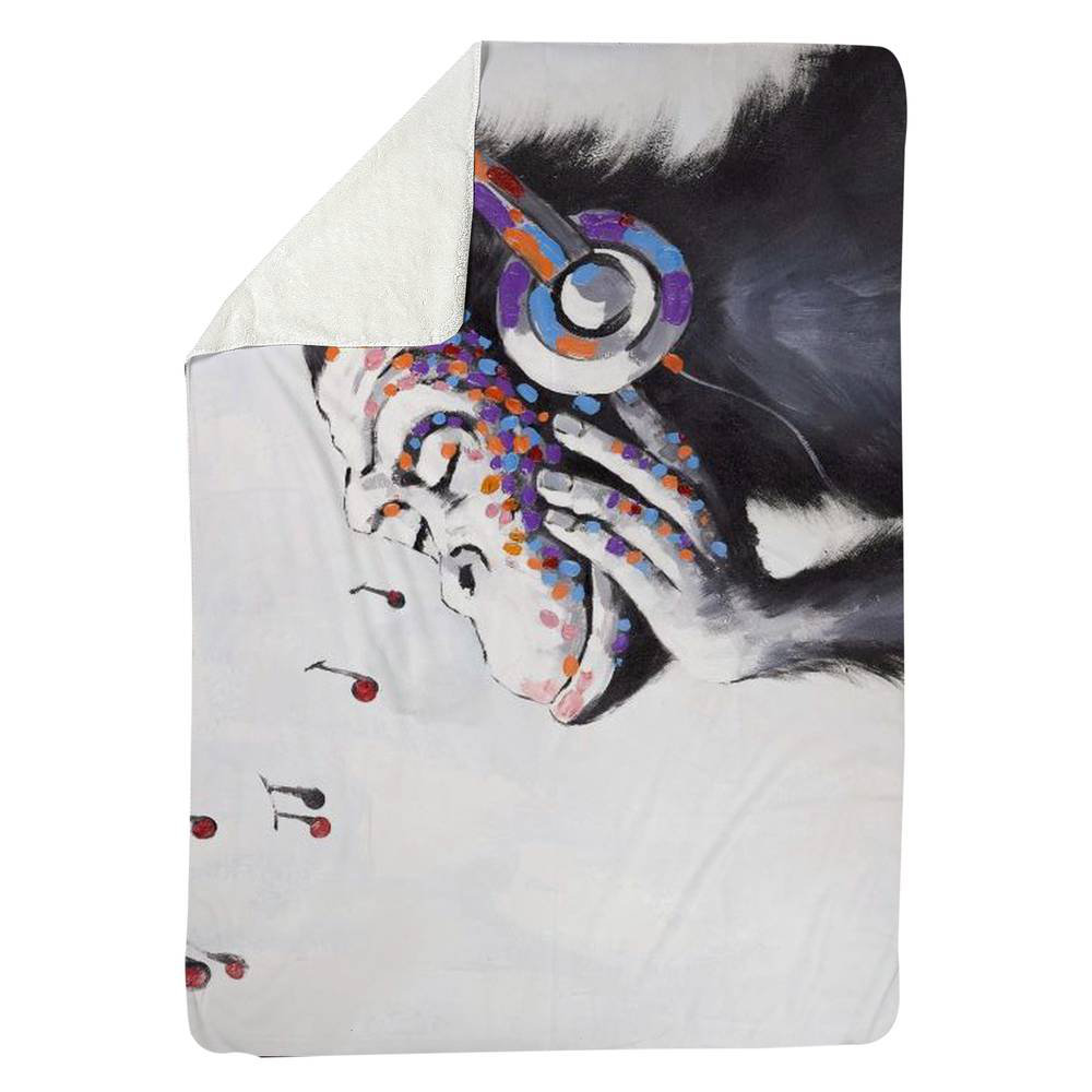 Begin Edition International Inc. Monkey Listening Music Blanket | Wayfair