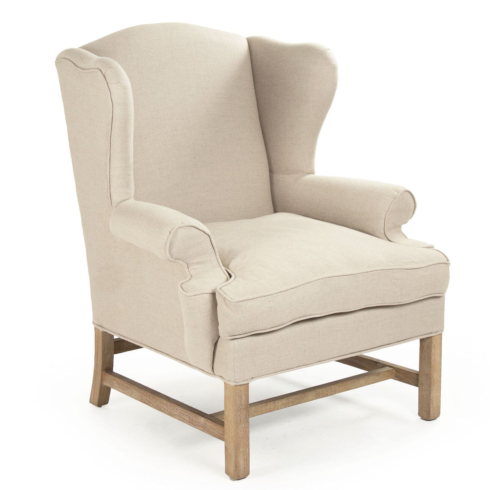 Darby Home Co Barnicle 33" Wide Tufted Linen Wingback Chair | Wayfair