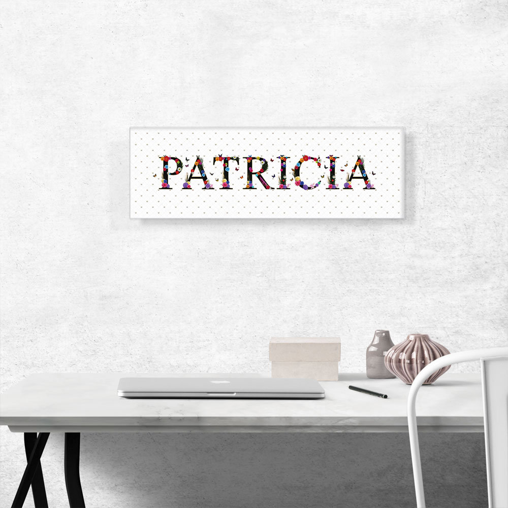 ARTCANVAS PATRICIA Girls Name - Wrapped Canvas Panoramic Textual Art ...