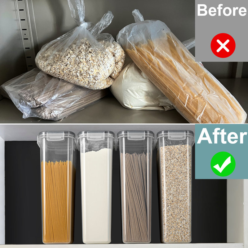 Sorbus Airtight Cereal Dispenser with Lids 4 Pack | Wayfair