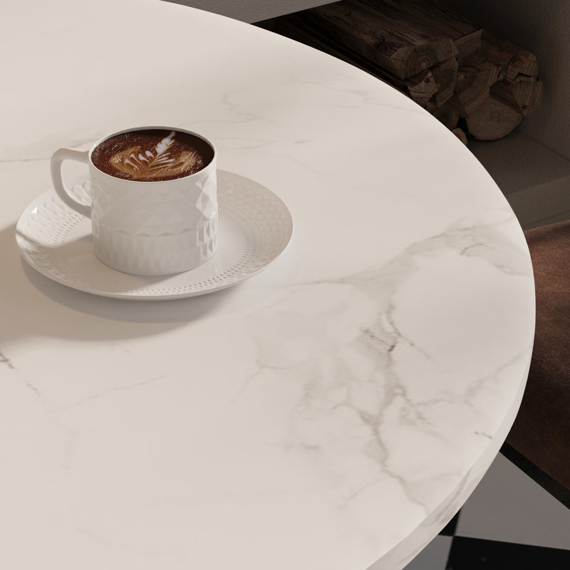 17 Stories Delincourt 40" Cross Legs Round Dining Table | Wayfair