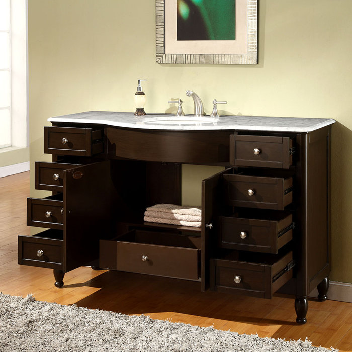 Darby Home Co Davian 58'' Single Bathroom Vanity with Marble Top ...