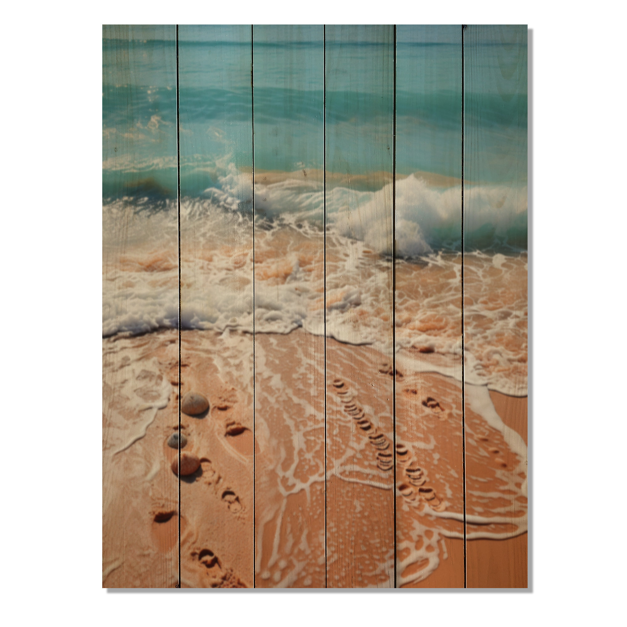 Dovecove Beach Footprints - Unframed Print on Wood - Wayfair Canada