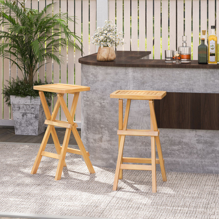 Lark Manor™ Set of 2 No Assembly Outdoor Bar Stools with Countered Seat ...