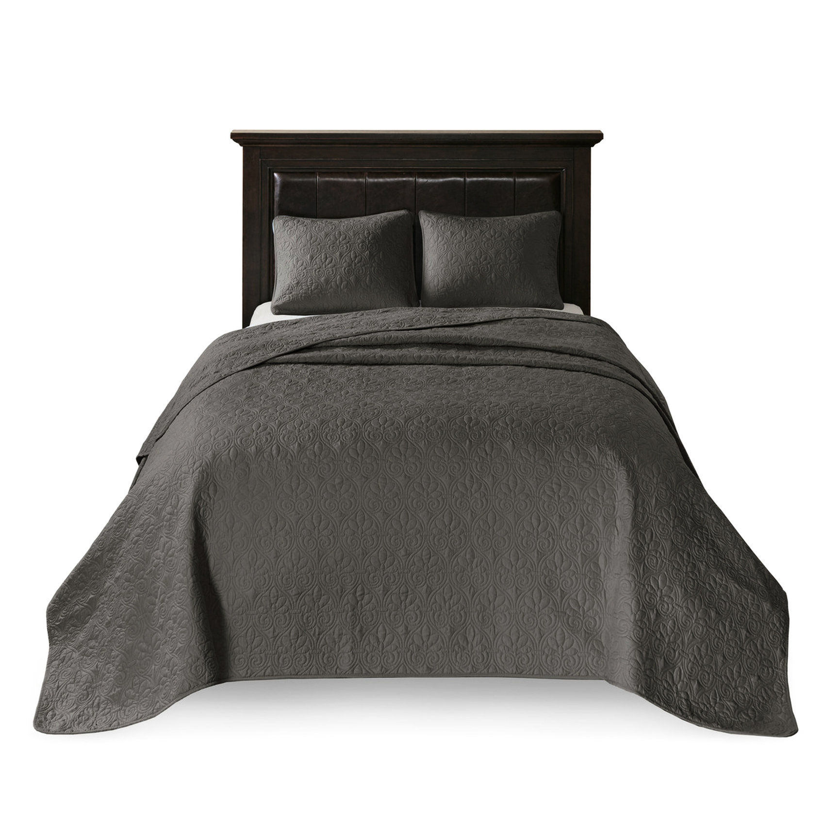 Wovilo Reversible Dark Grey Bedspread For Queen - Demonstrates Elegant ...
