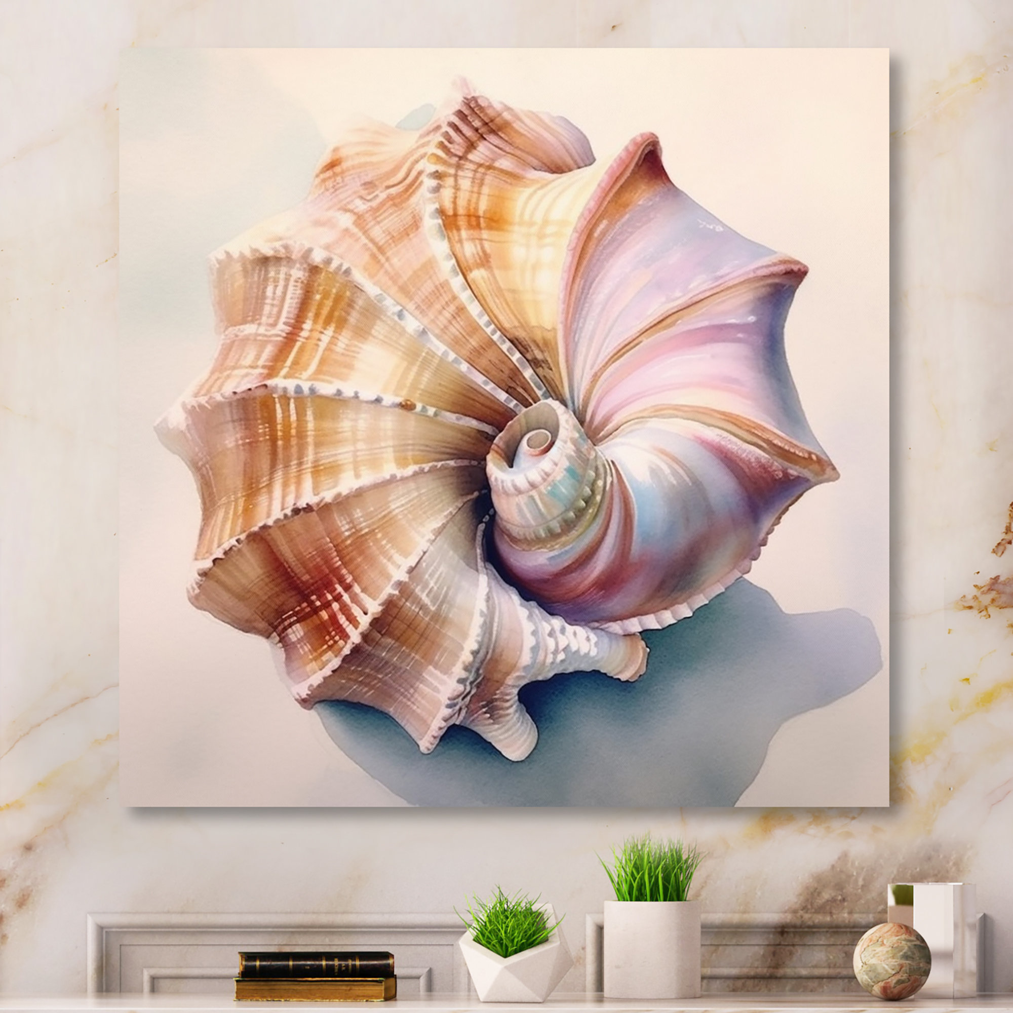 Highland Dunes Coastal Seashell II - Animals Metal Art Print | Wayfair