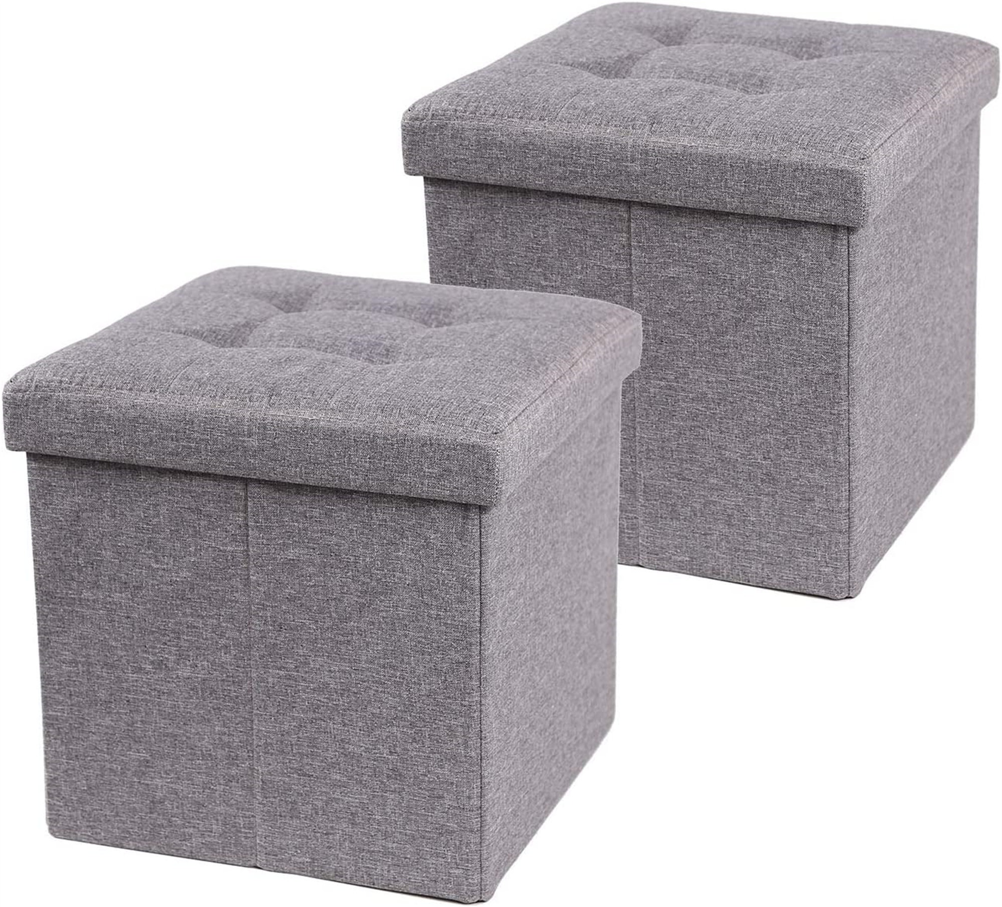 Winston Porter Jahara 15" Wide Tufted Square Footstool Ottoman with ...