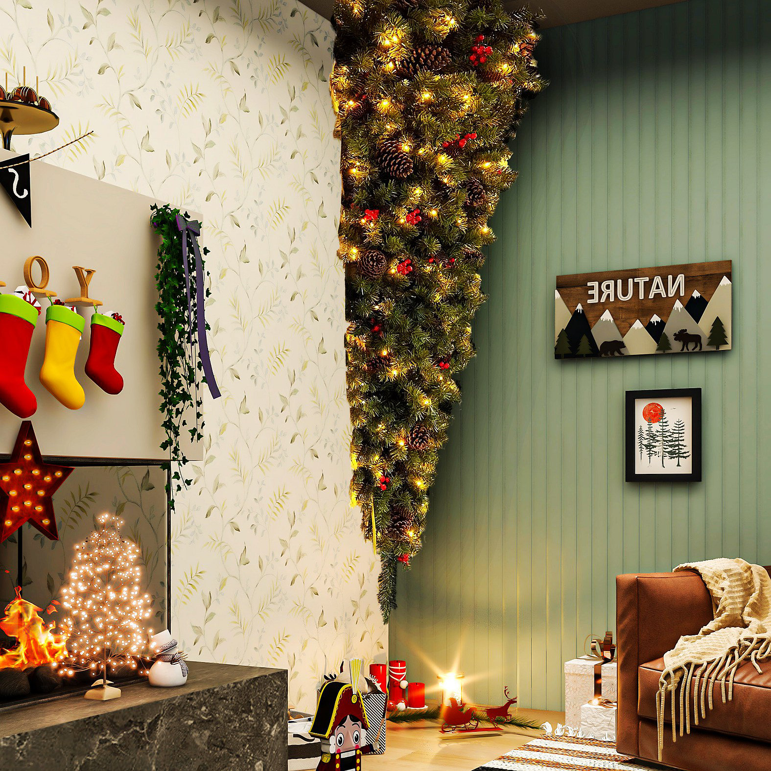 The Holiday Aisle® 6Ft Upside Down Hanging Quarter Tree - Wayfair Canada