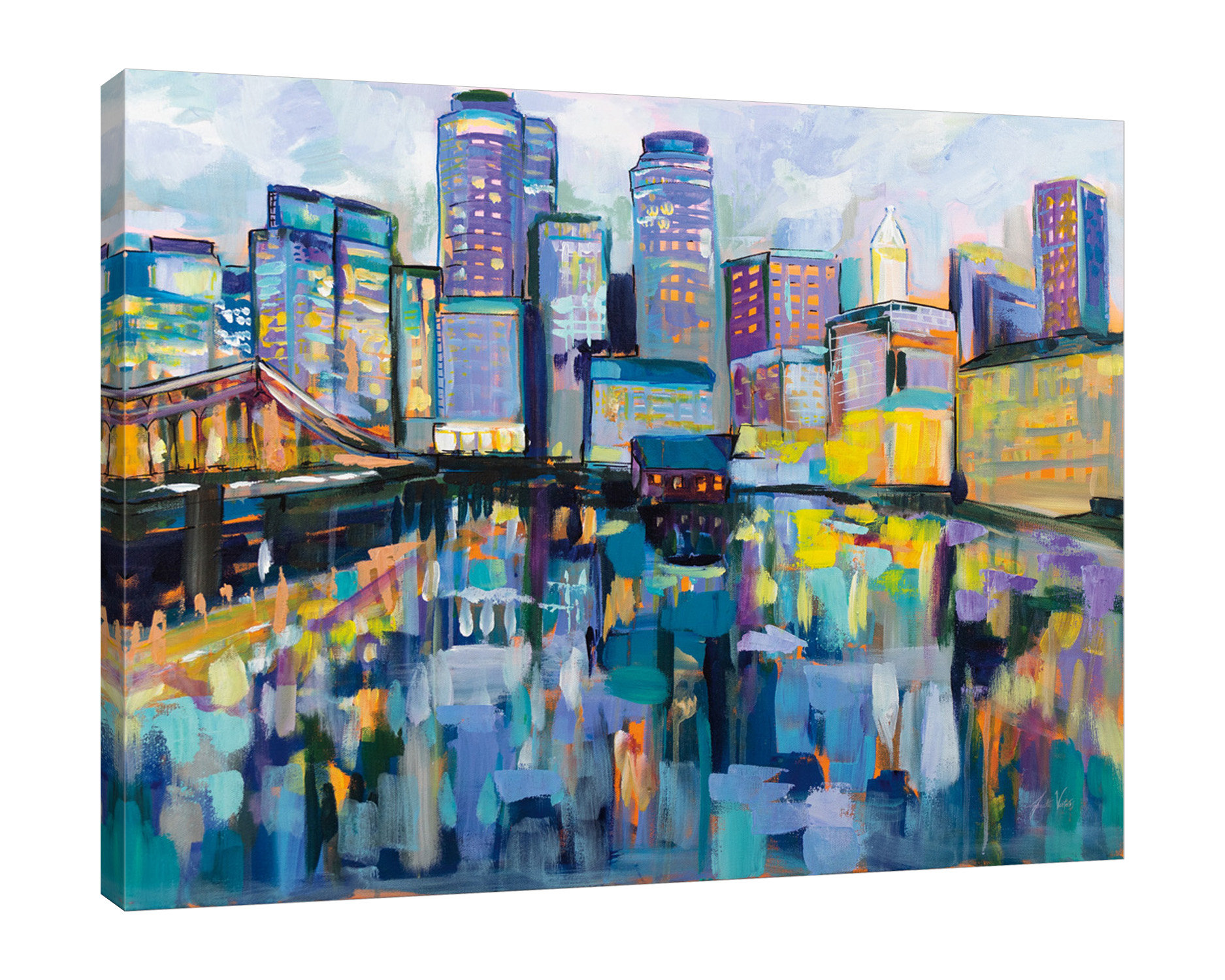 Jaxson Rea Boston Harbor by Jeanette Vertentes - Wrapped Canvas ...