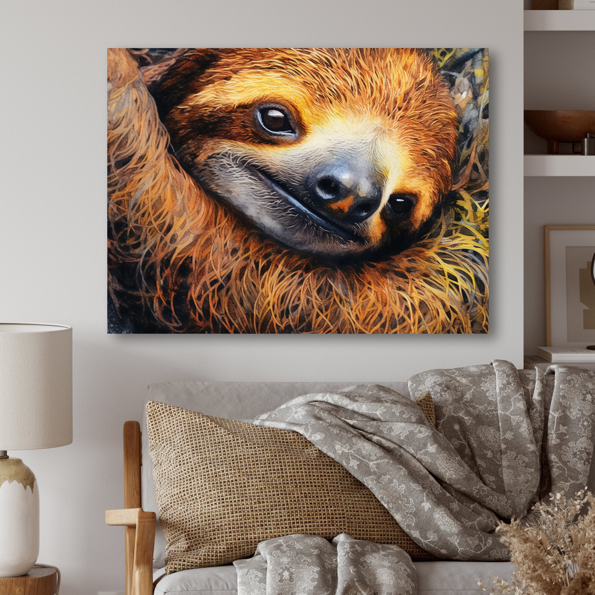Ebern Designs Tree Dwelling Sloth I - Sloth Metal Art Print - Wayfair ...