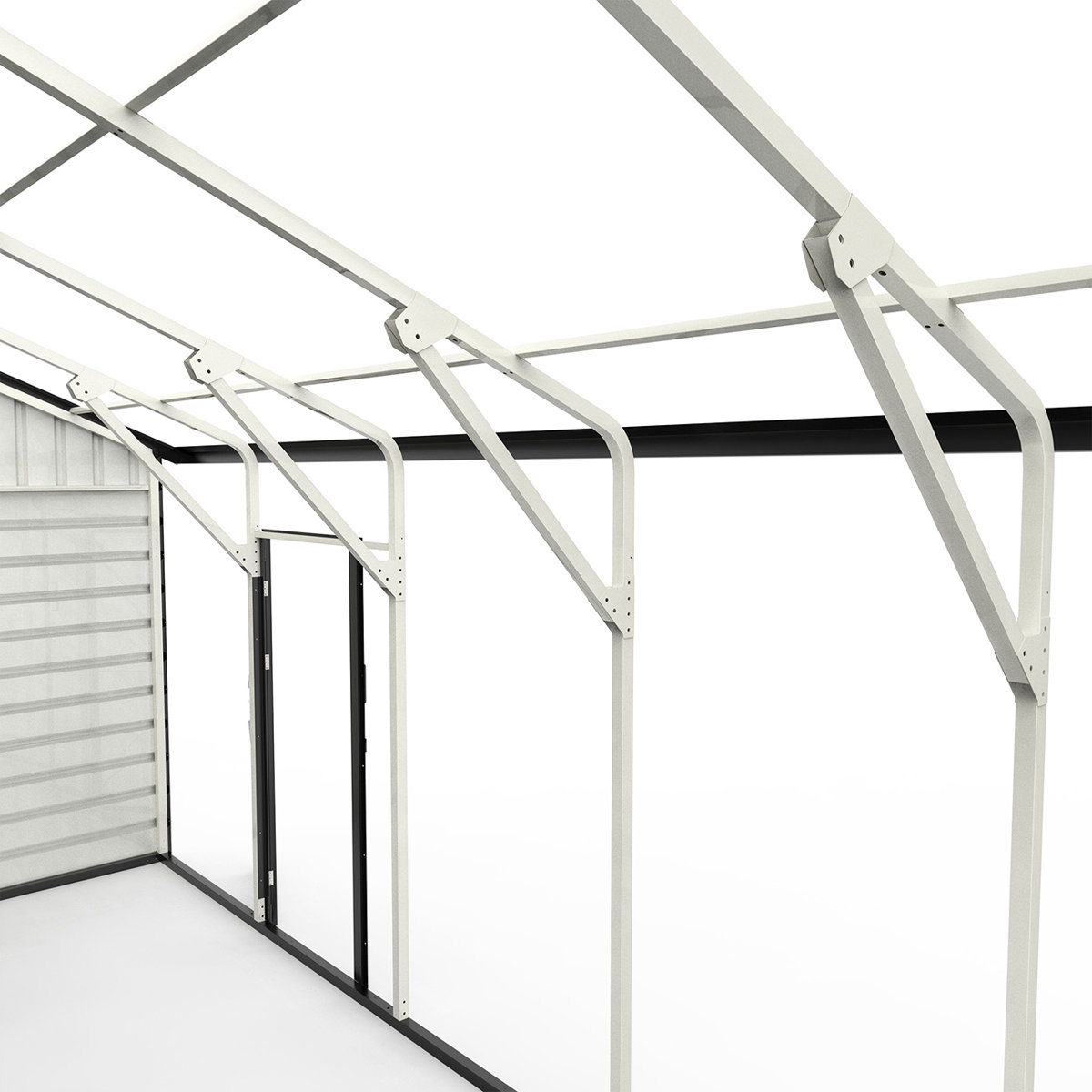 WANDINGT 23FT X 22FT Double Garage Metal Shed With Side Entry Door ...